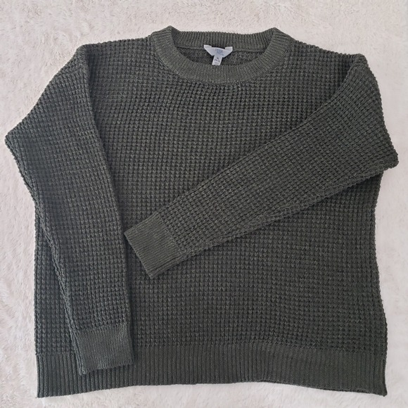 Time and Tru | Sweaters | Time And Tru Women Green Crewneck Sweater ...